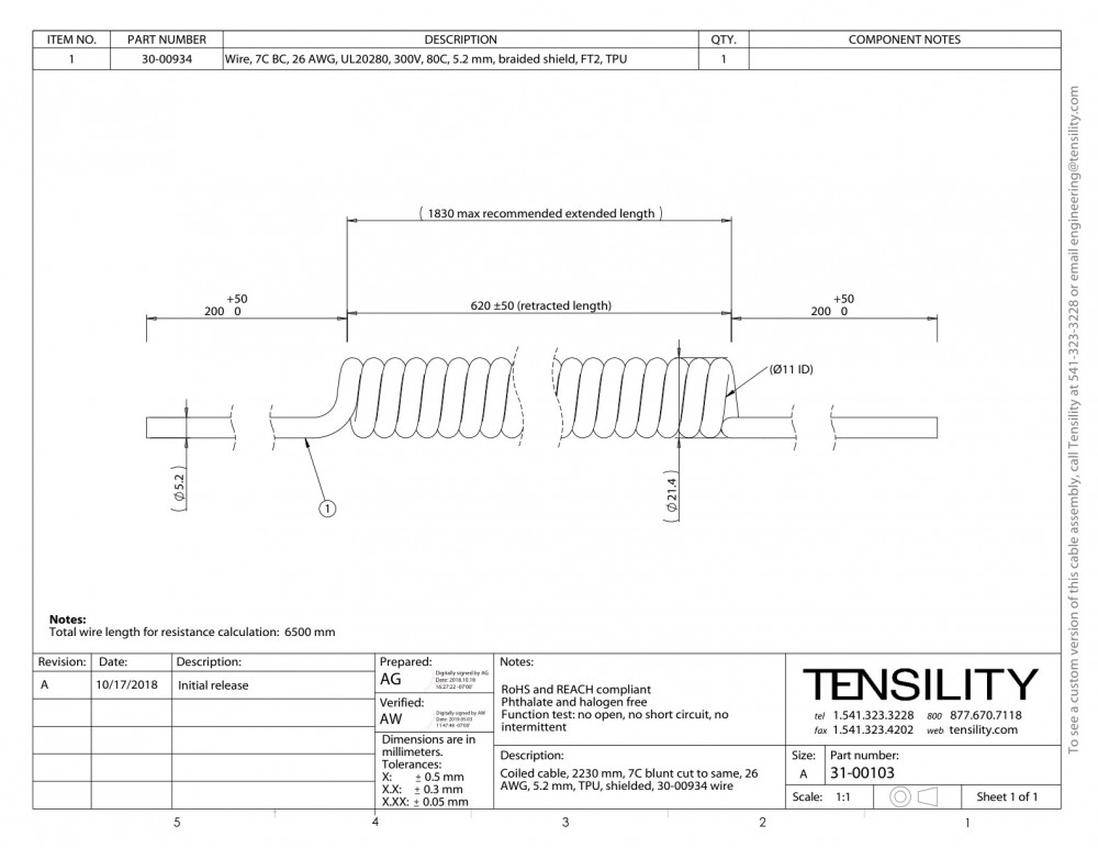 Technical drawing image for Tensility International model 31-00103