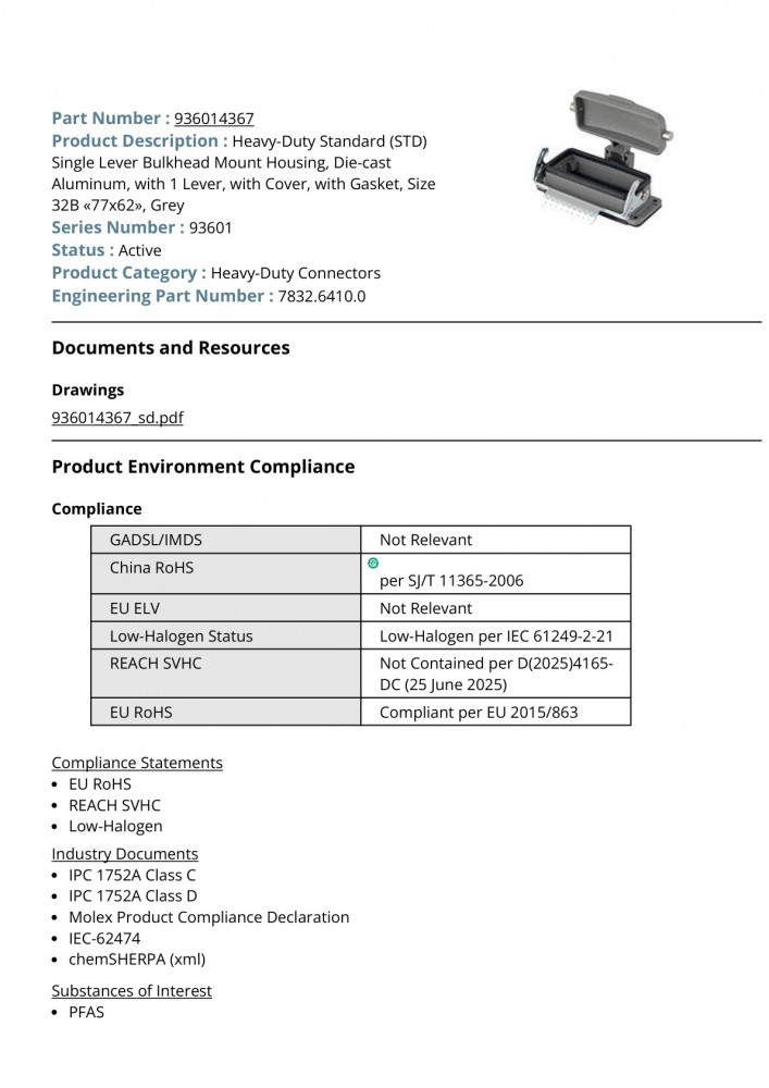 936014367 product drawing, page 1