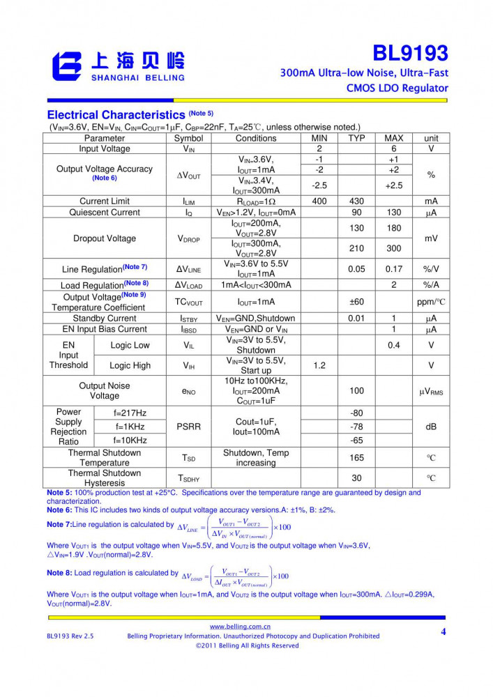 BL9193 datasheet page 4