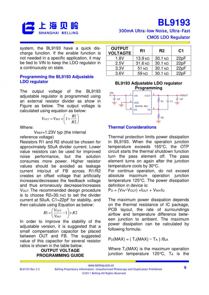 BL9193 datasheet page 8