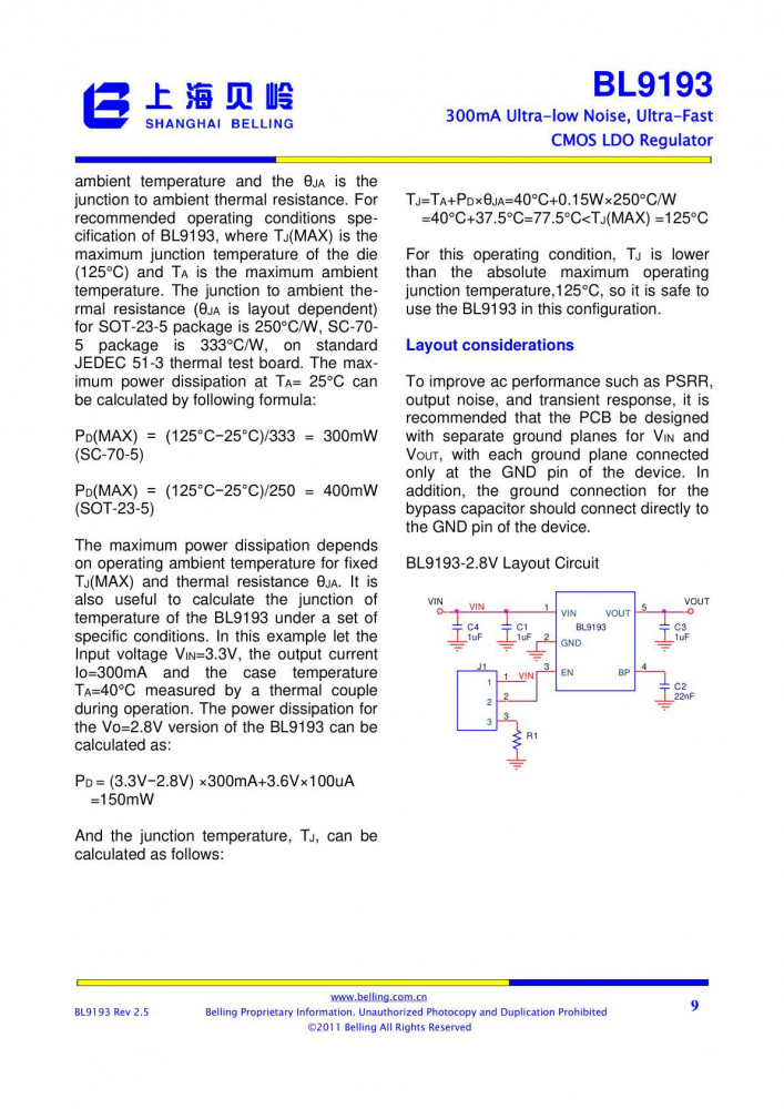 BL9193 datasheet page 9