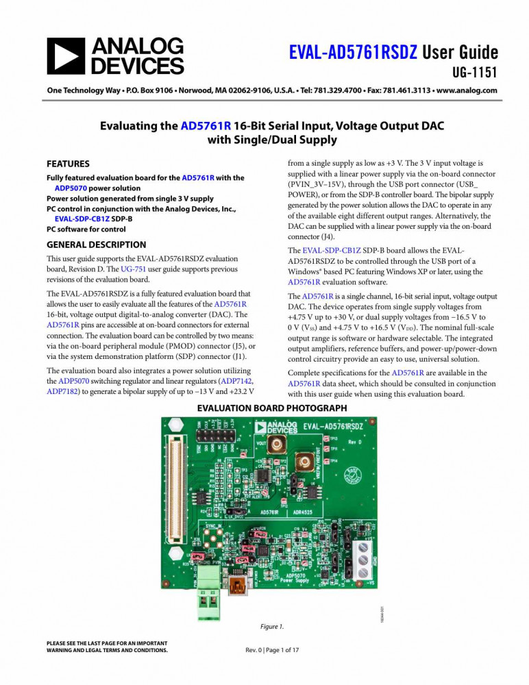 EVAL-AD5761RSDZ document preview, page 1