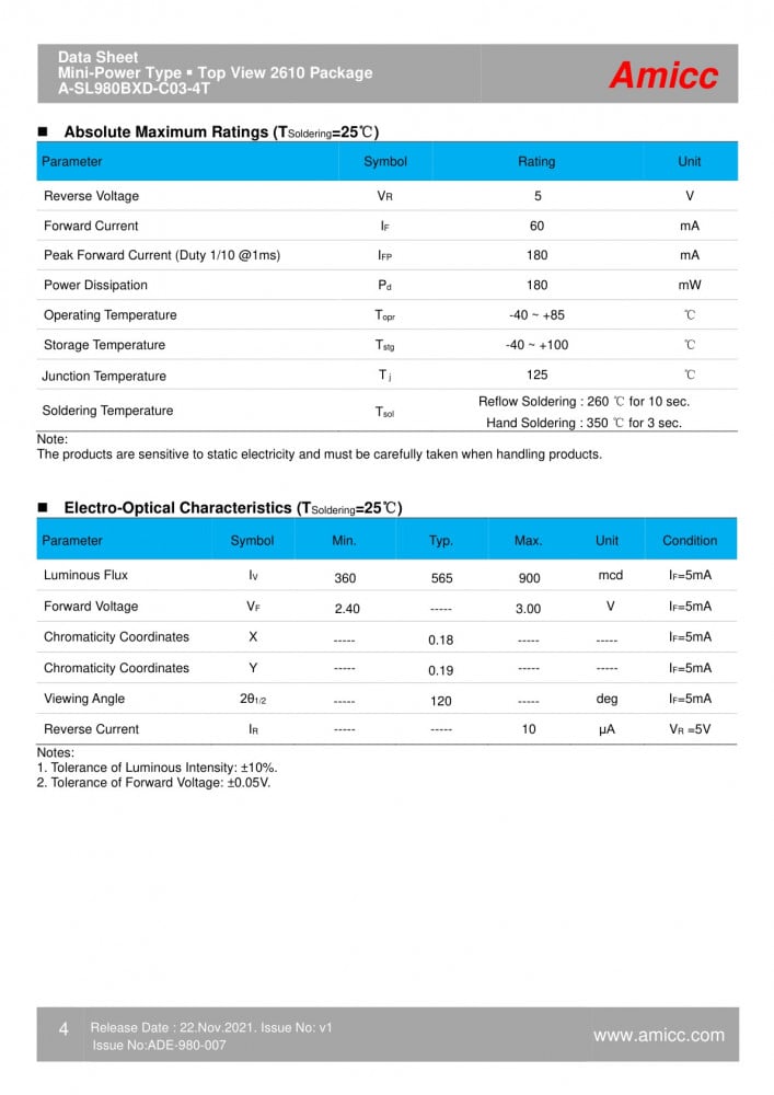 A-SL980BXD-C03-4T datasheet page 4