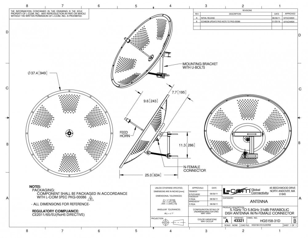 L-com HG5158-31D technical document page