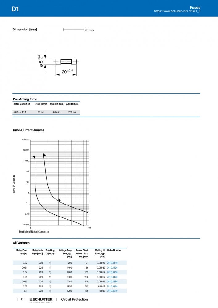 SCHURTER 7010 series documentation page 2