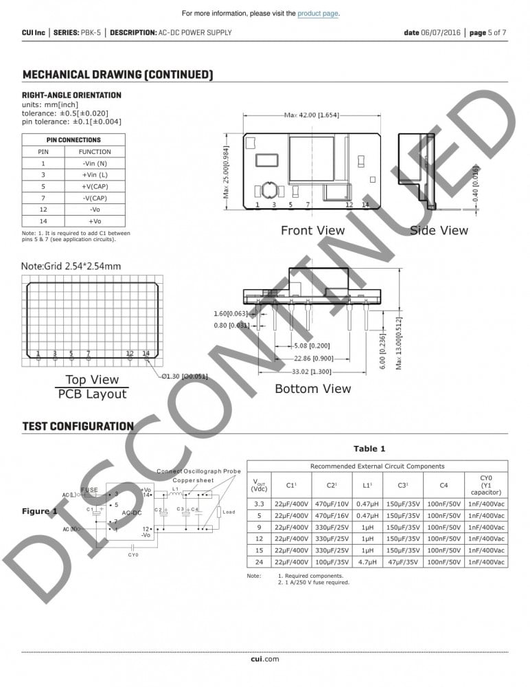 CUI PBK-5 series datasheet page 5