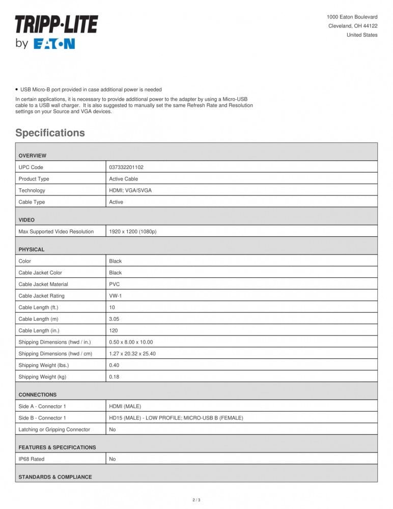 P566-010-VGA technical document page 2