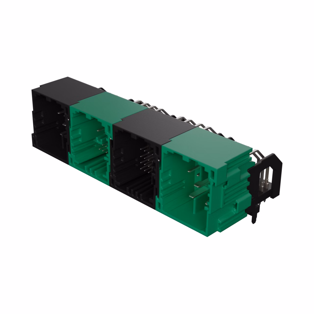 stAK50h 4 Bay Right-Angle Hybrid Header, 84 Circuits, Bay 1: 12 Circuits/Key 1/Black; Bay 2: 28 Circuits/Key 2/Green; Bay 3: 32 Circuits/Key 1/Black; Bay 4: 12 Circuits/Key 2/Green; Tube for sale