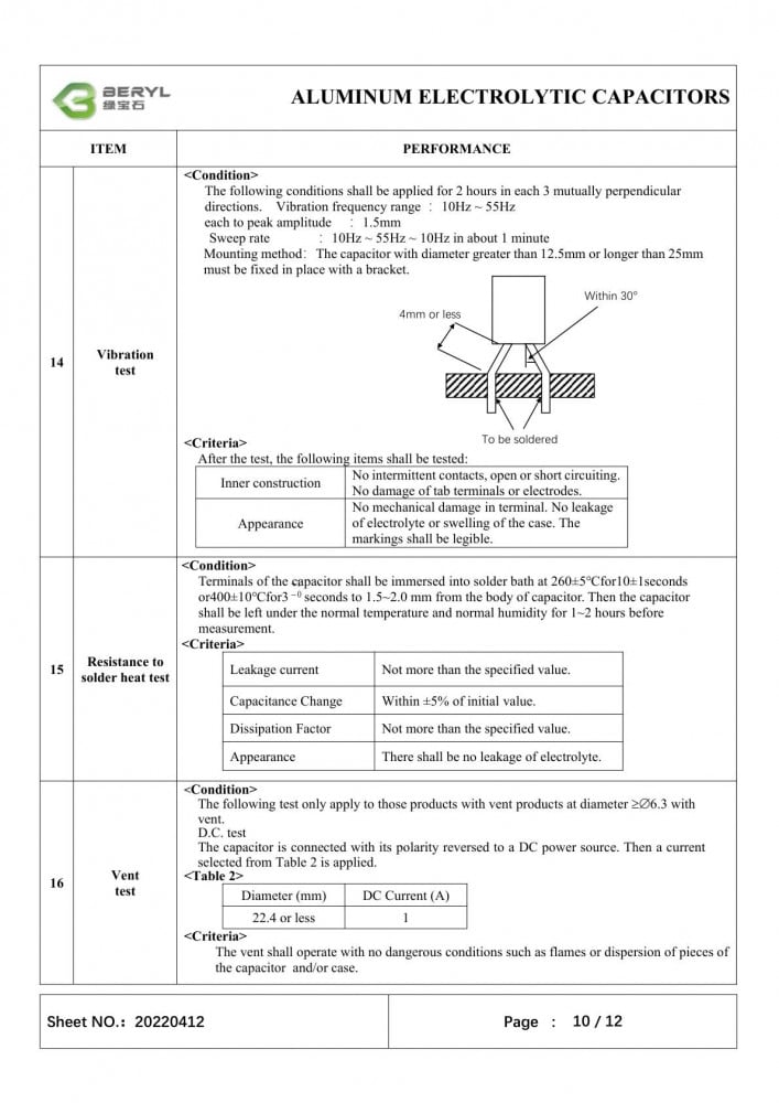 BERYL specification sheet page 10