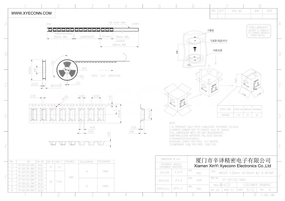 XY-GH1.25-9A61 manufacturer drawing page 2