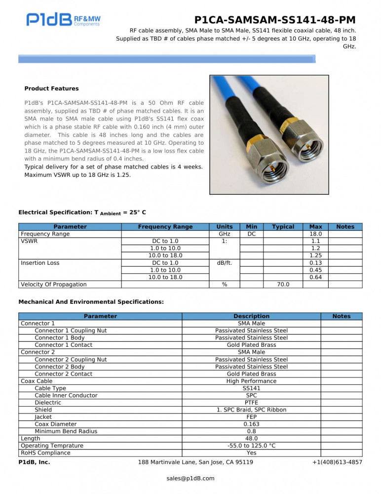 P1CA-SAMSAM-SS141-48-PM technical document, page 1
