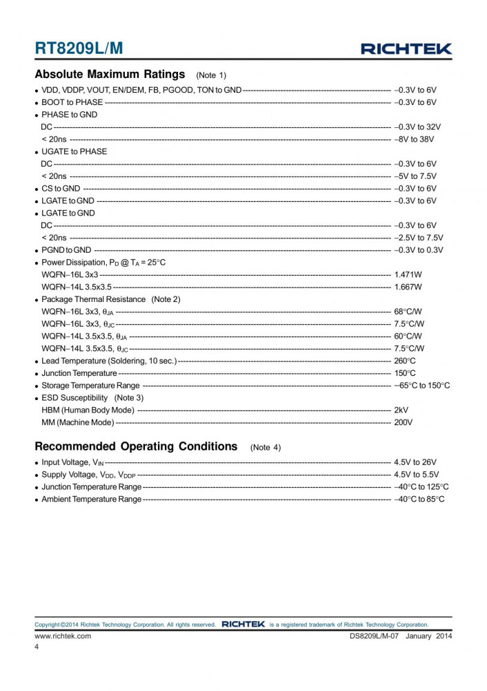 RT8209 datasheet page 4