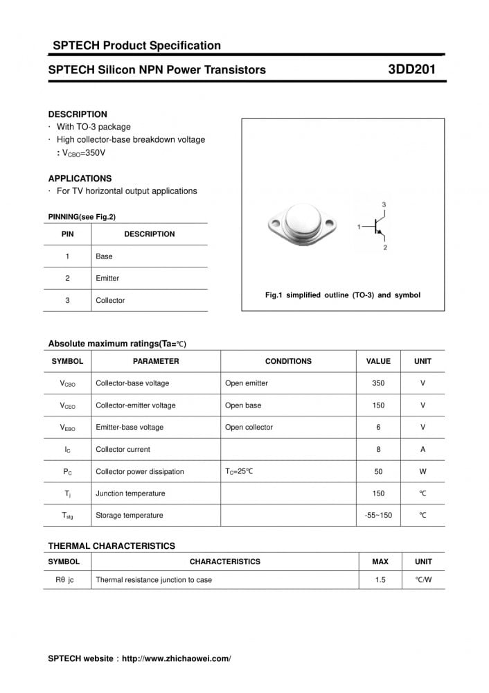 3DD201 datasheet page 1