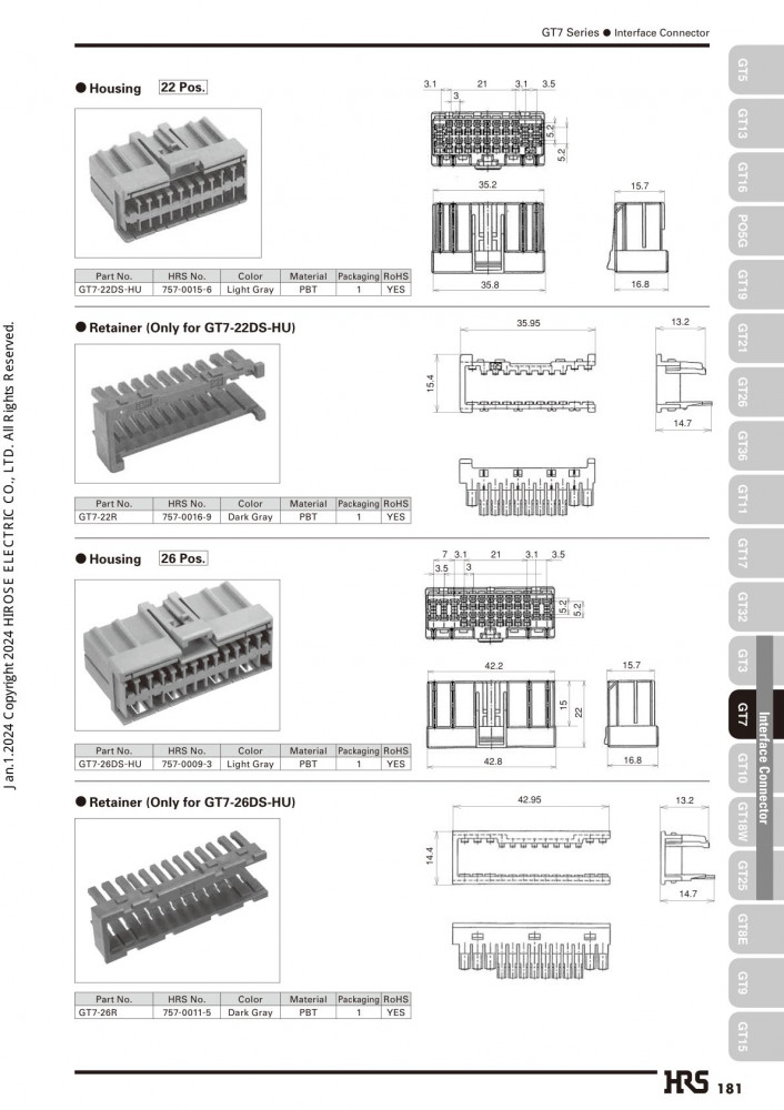 HRS GT7 Series datasheet page 3