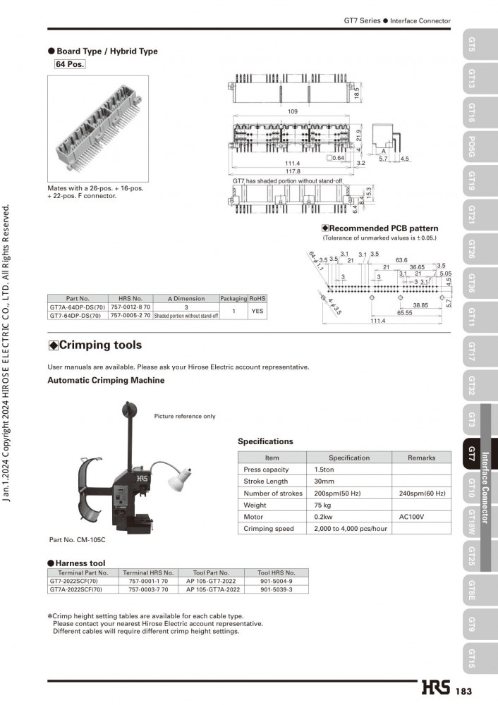 HRS GT7 Series datasheet page 5