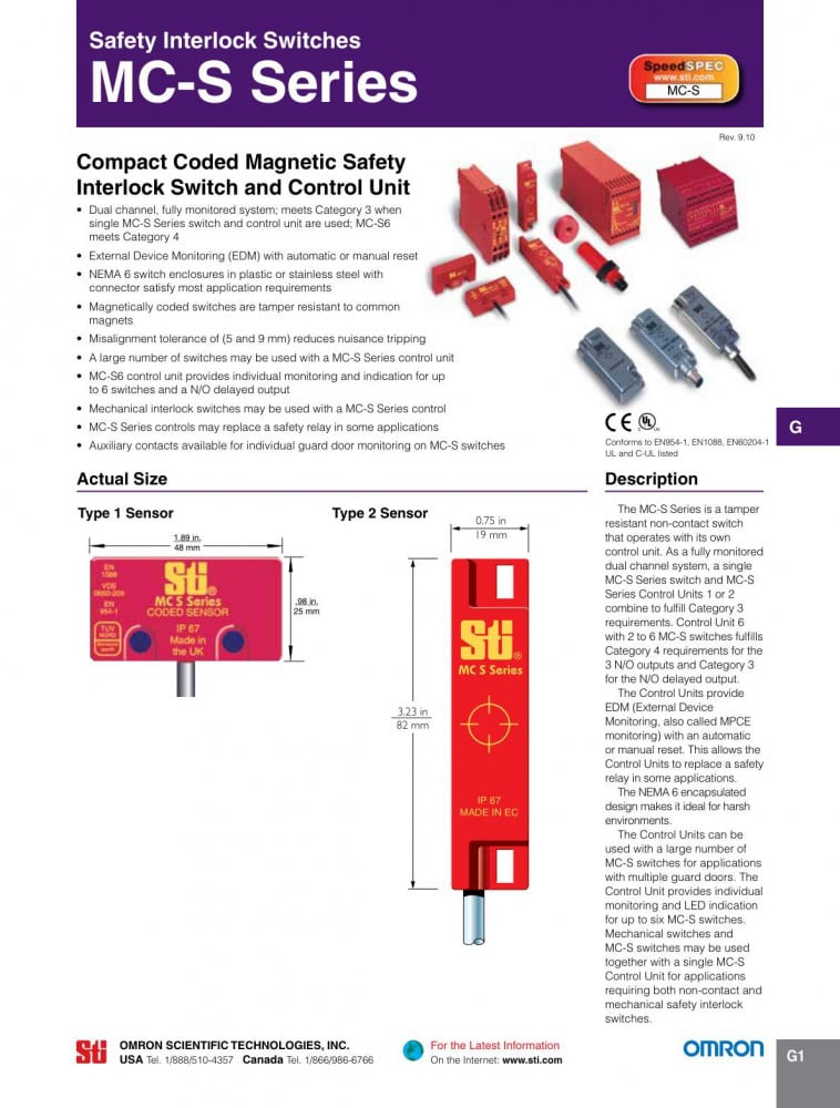 MC-S Series datasheet page 1