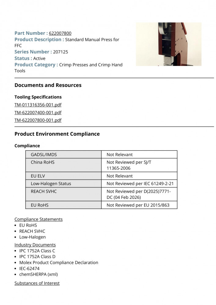 Tooling document page 1