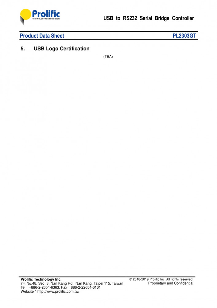 PL2303GT datasheet page 4