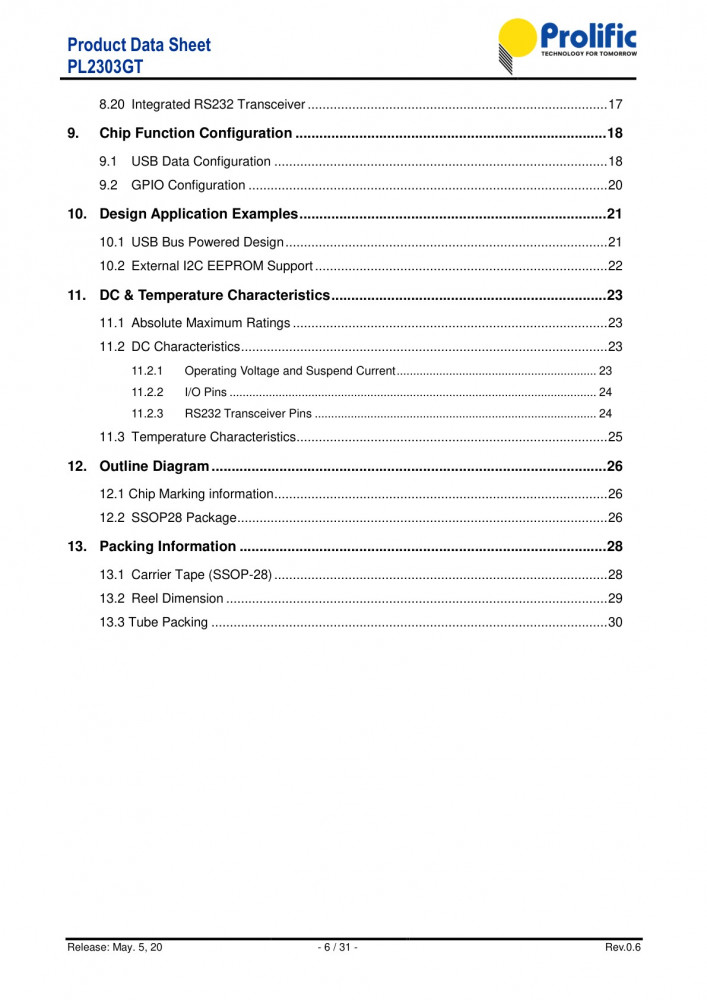 PL2303GT datasheet page 6