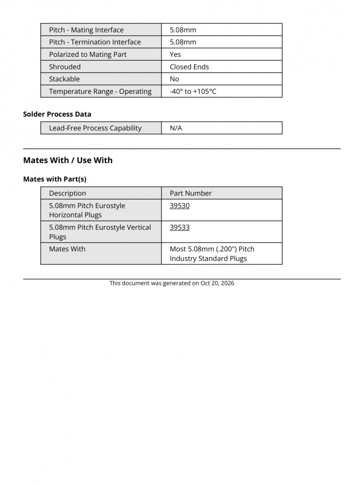 Product document page 3 for Molex 395386038