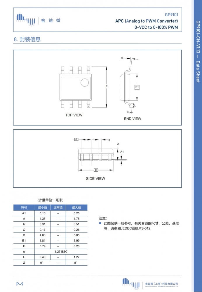 GP9101 datasheet page 9