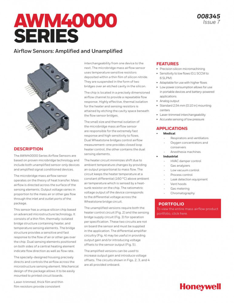 AWM40000 Series datasheet page 1