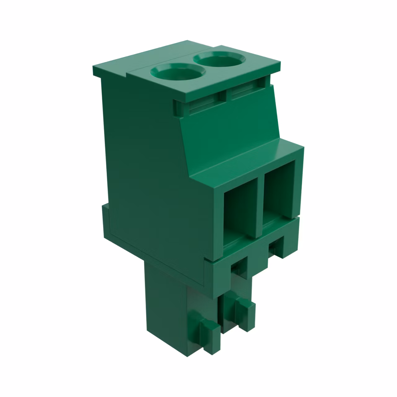 3.50mm Pitch Eurostyle Vertical Plug, with Reverse Imprinting, Front Wire Entry, Green Housing, Gold (Au) Plated, 2 Circuits for sale