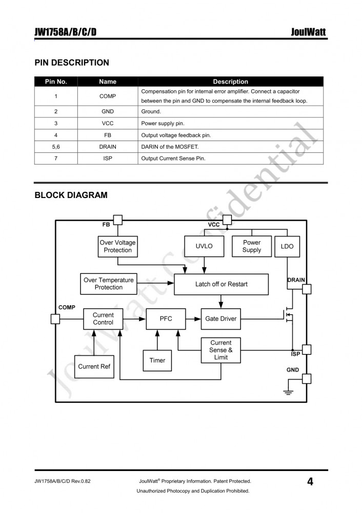 JW1758B datasheet page 4