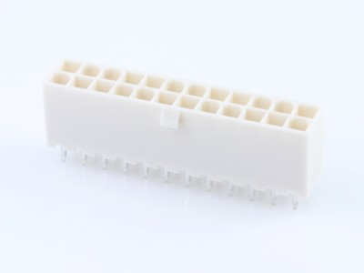 Mini-Fit Jr. Vertical Header, 4.20mm Pitch, Dual Row, 24 Circuits, without Snap-in Plastic Peg PCB Lock, Gold, Natural for sale