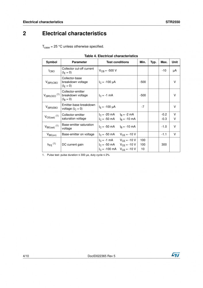 STR2550 datasheet page 4