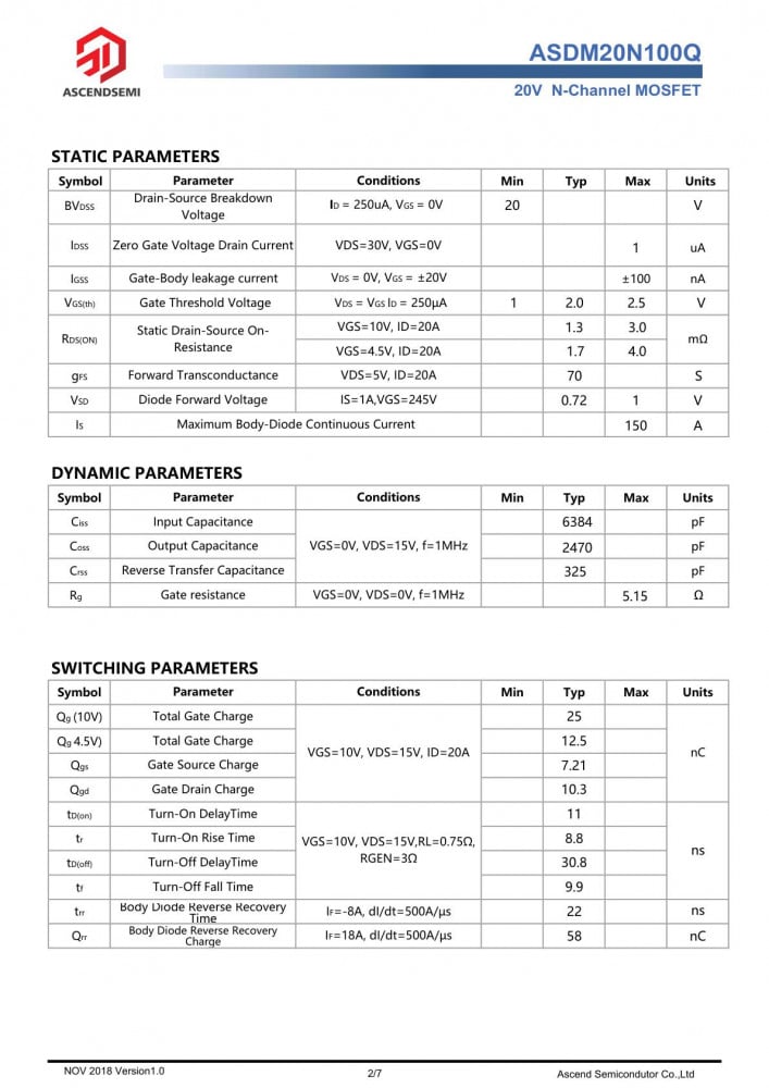 ASDM20N100Q-R datasheet page 2