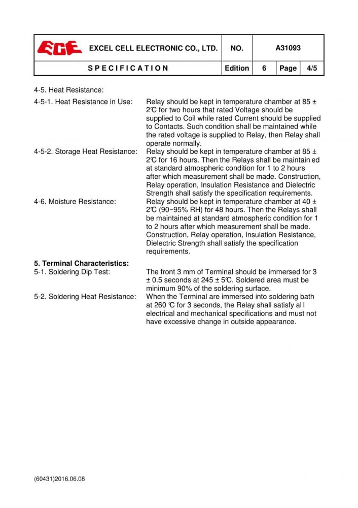 ECE ETR relay datasheet page 4