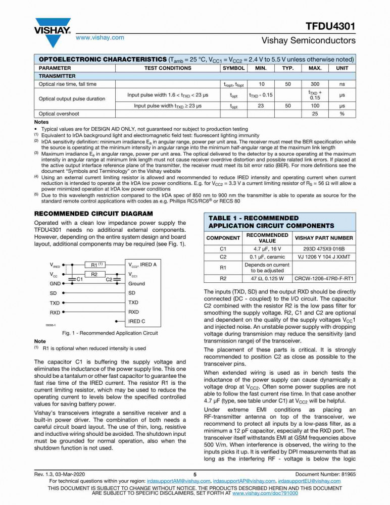 TFDU4301 document page 5