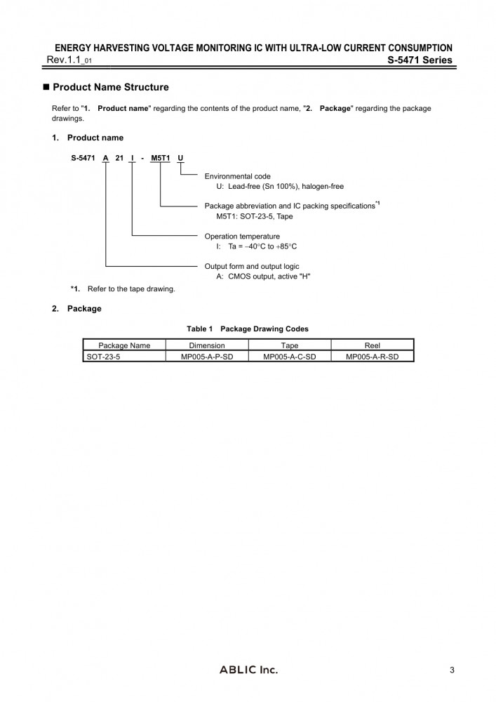 ABLIC S-5471 datasheet page 3