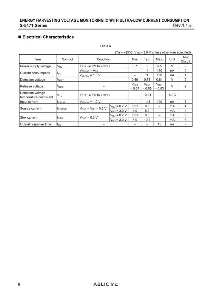 ABLIC S-5471 datasheet page 6