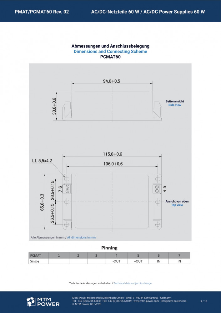 MTM Power PMAT/PCMAT60 datasheet page 9