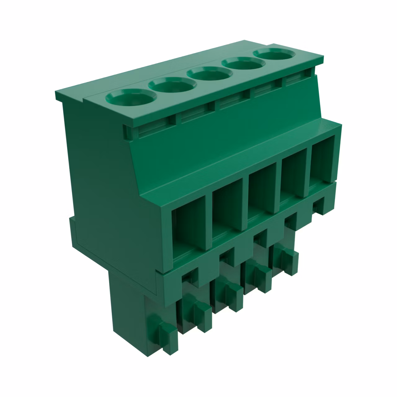 3.50mm Pitch Eurostyle Vertical Plug, Front Wire Entry, Green Housing, Gold (Au) Plated, 5 Circuits for sale