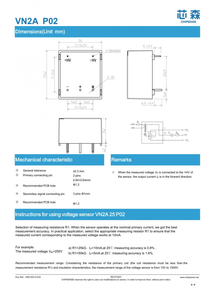 VN2A 25 P02 datasheet page 4