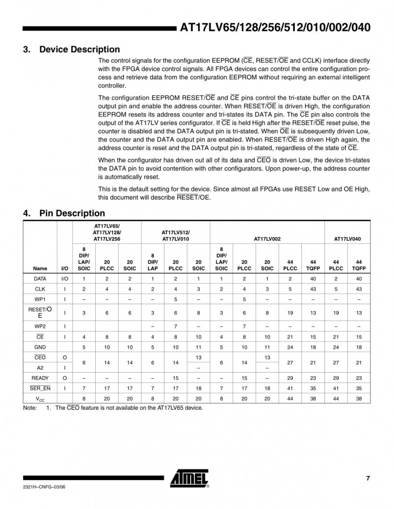 AT17LV series document page 7