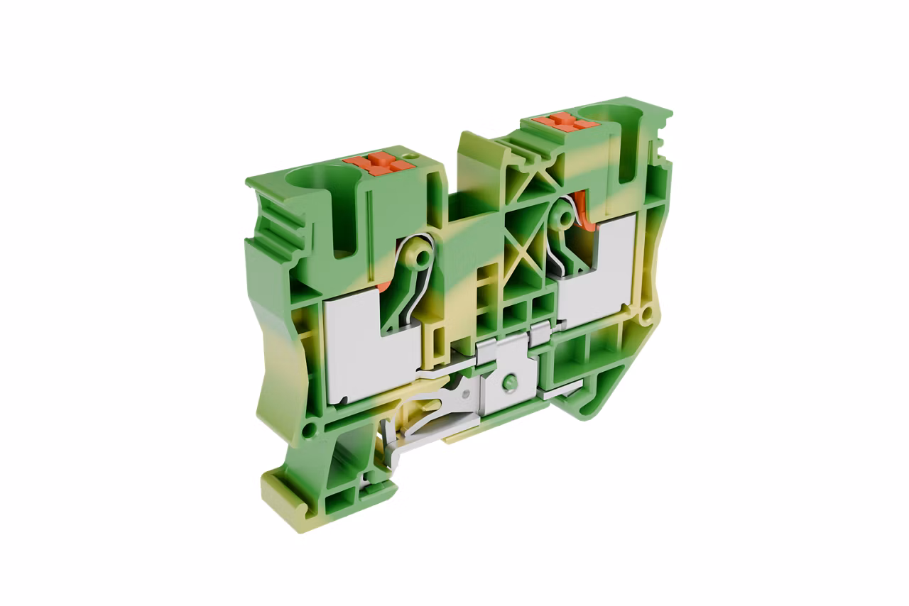 Single Level Grounding Terminal Block, Push-in design, 10.00mm Width, 600V for sale