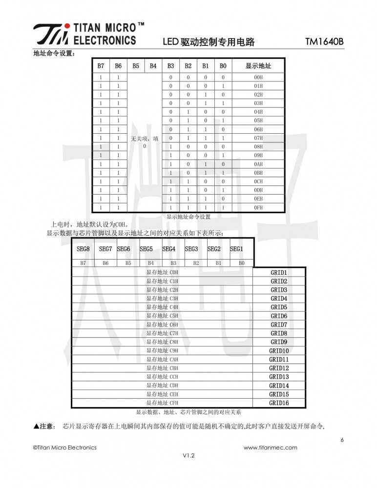 TM1640B datasheet page 6