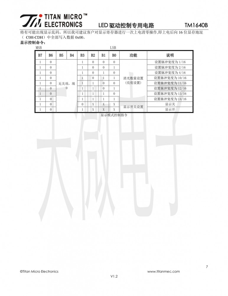 TM1640B datasheet page 7