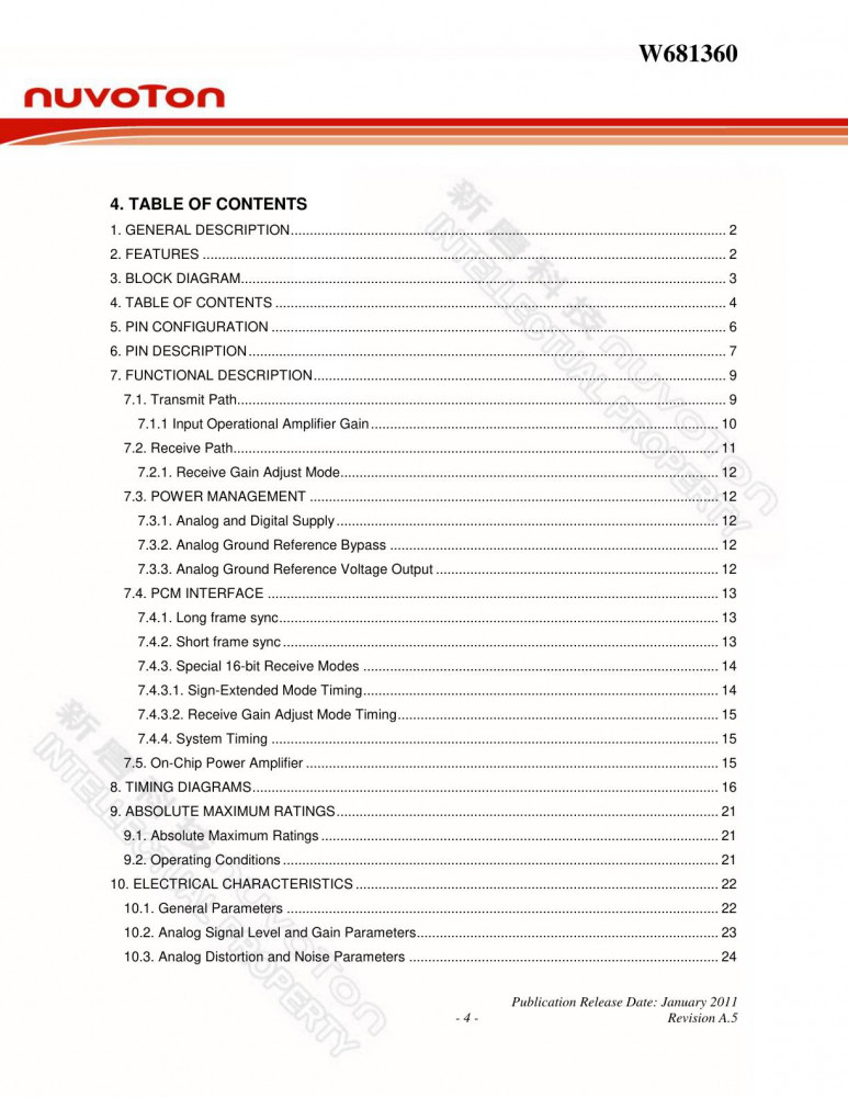 W681360 datasheet page 4