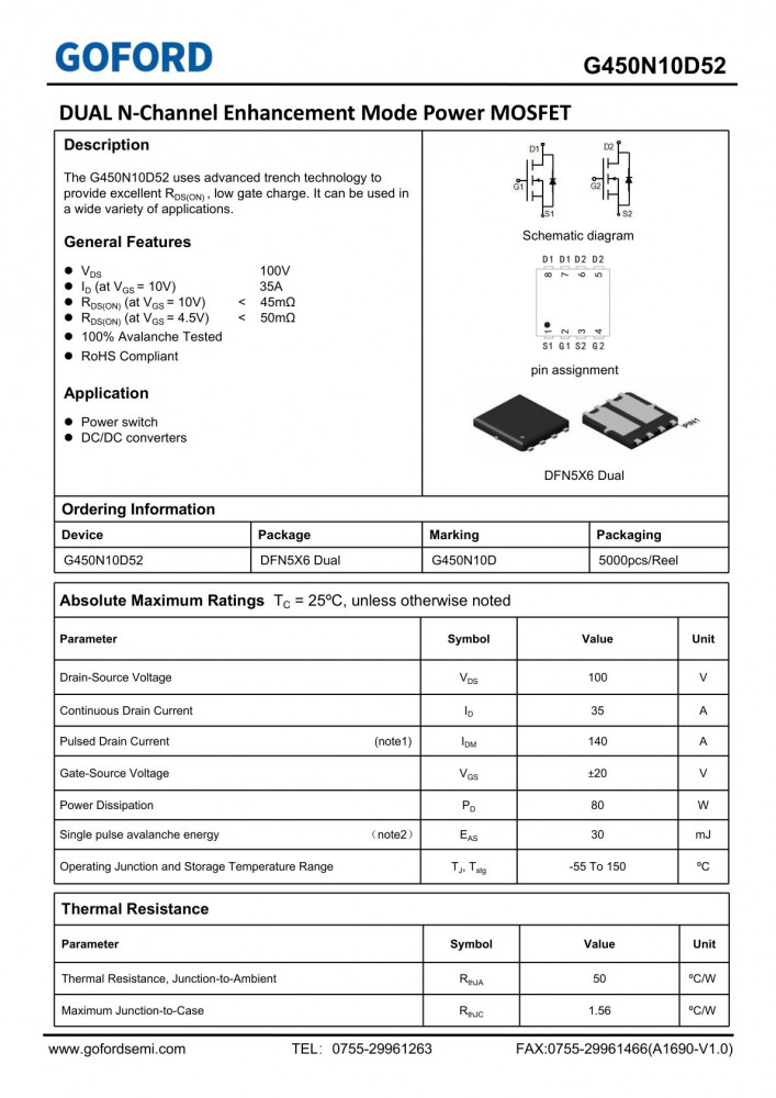 G450N10D52 datasheet page 1