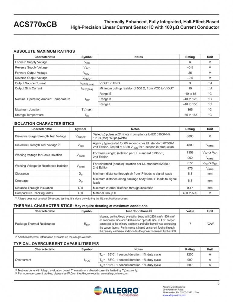 ACS770 datasheet page 3