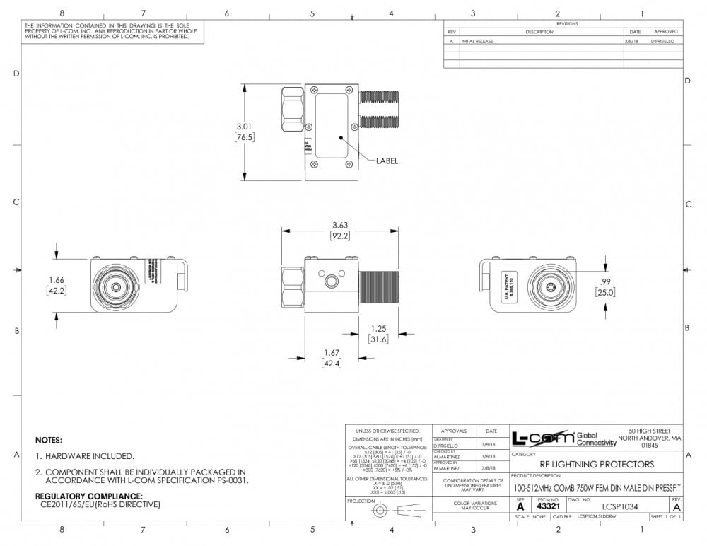 L-com LCSP1034 technical drawing