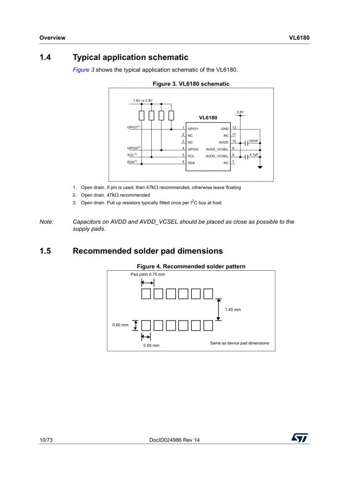 VL6180 datasheet page 10
