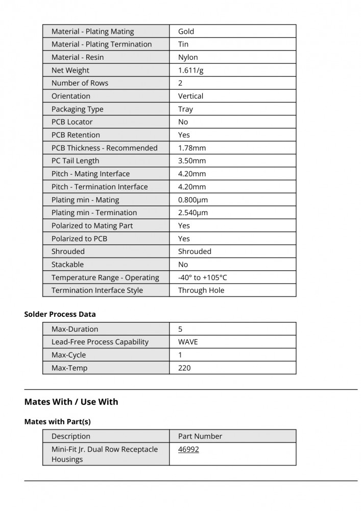 MOLEX Mini-Fit Plus HCS specification page 3