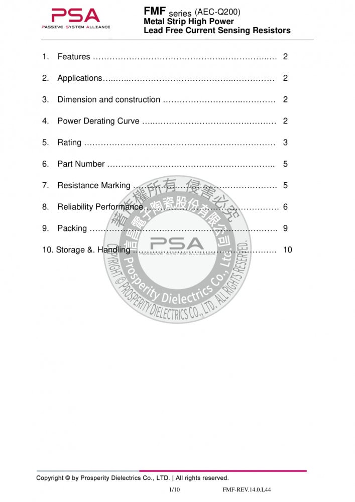 FMF series datasheet page 2