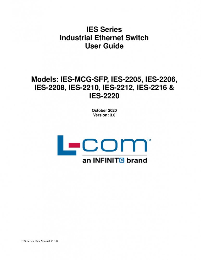 IES Series user guide page 1